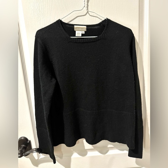 Coldwater Creek | Sweaters | Coldwater Creek Black Square Neck Wool ...